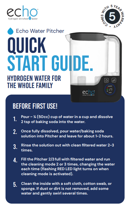 Echo Water Pitcher Quick Start Guide – Echo Water